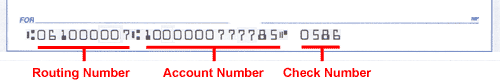 Notes: Routing/Account numbers must be added without the symbols.